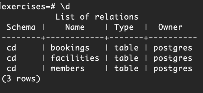 How To The Pgexercises Postgresql Tutorial Running On A Distributed Sql Database Yugabyte