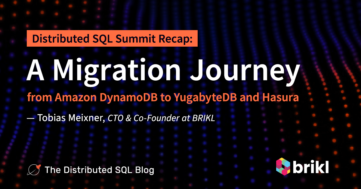 A Migration Journey from Amazon DynamoDB to YugabyteDB and Hasura | Yugabyte