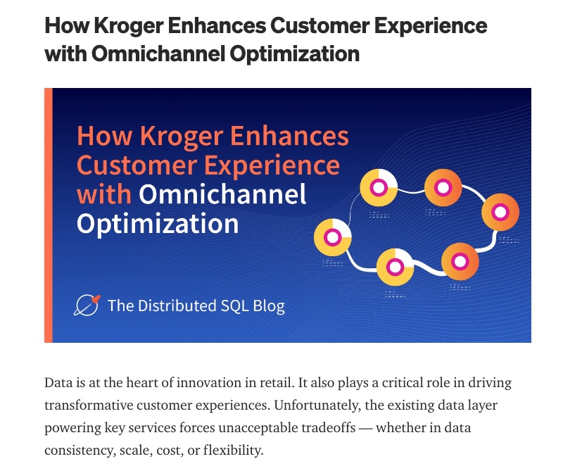 Kroger Customer Success | YugabyteDB Kroger Customer Success | YugabyteDB