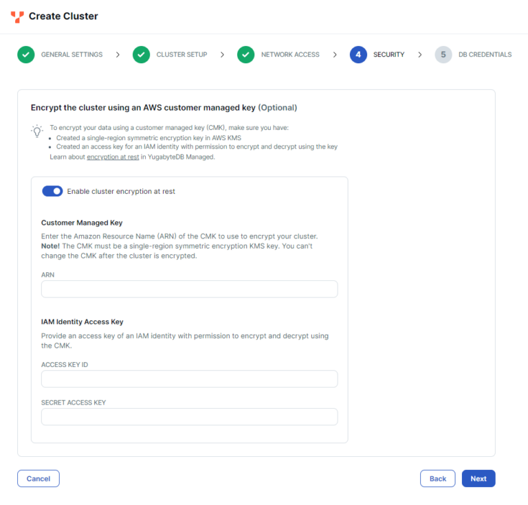 Customer Managed Key Encryption for Data at Rest in YugabyteDB Managed