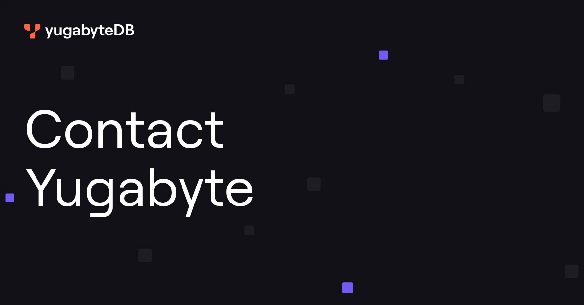 Contact us | Yugabyte