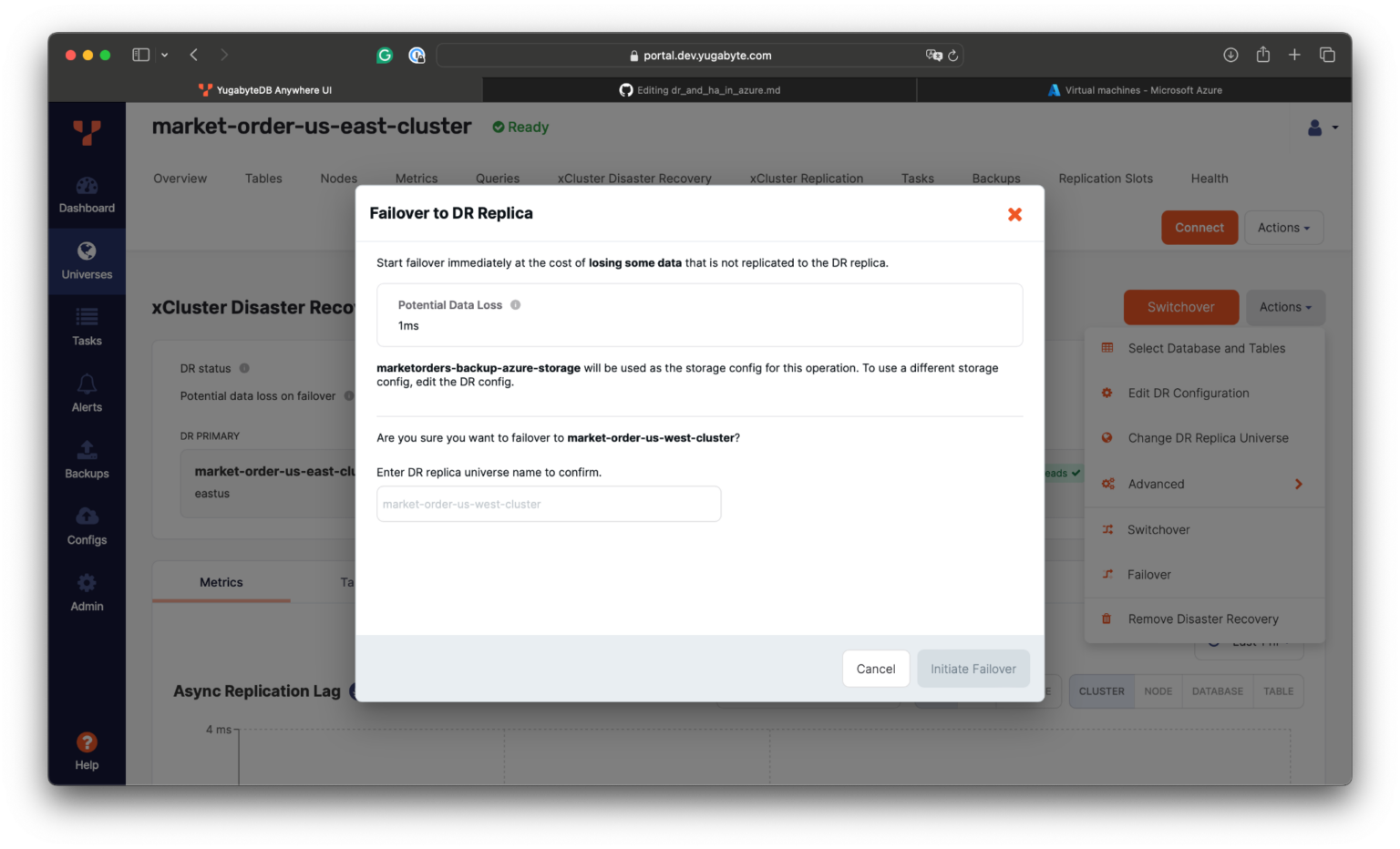 Using Yugabytedb Xcluster Dr For Postgresql Disaster Recovery In Azure Yugabyte